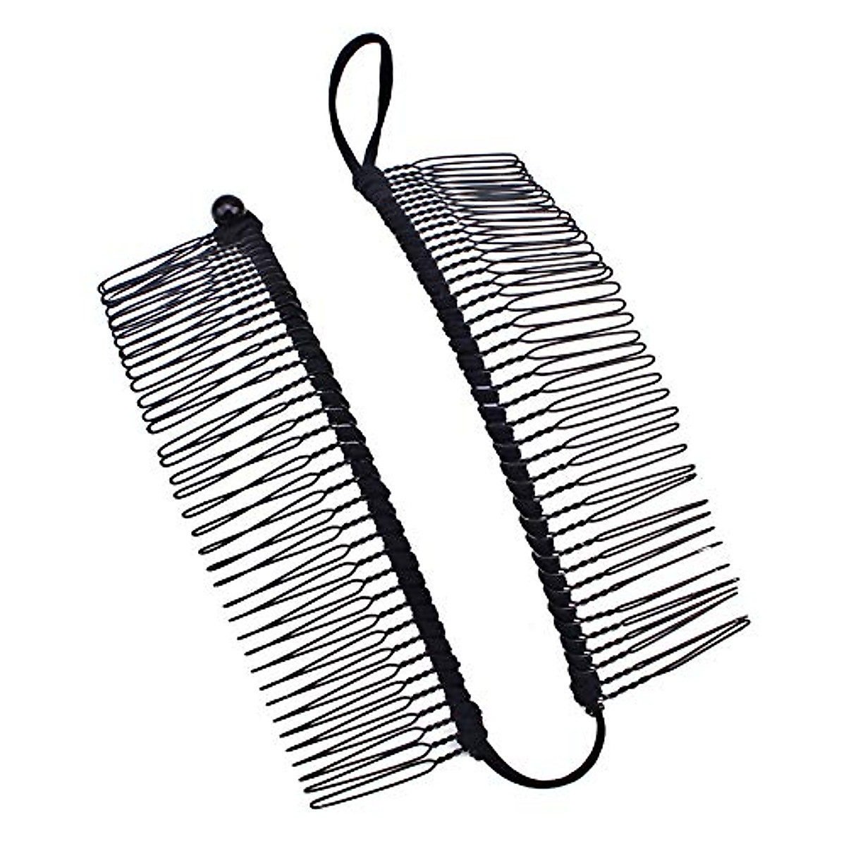 Banana Hair Clips 40 Combs Stretch & Adjust, Comfy, Damage & Crease-Free All-Day Hold for Natural Curly Thick Wavy Hair Ponytail Style(Black,large)