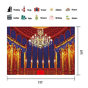 VIDMOT Ballroom Backdrop for Photography Beast's Palace Background for Girl Princess Belle Party 7x5ft Magnificent Castle Background Christmas Decor Photo Backdrops Photo Booth Studio Props ZYVV0673
