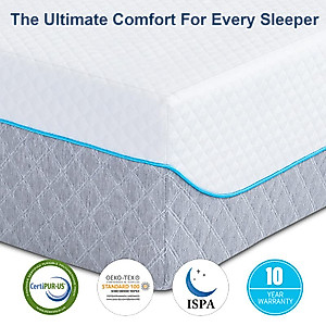 Opoiar Queen Mattress 12 Inch Memory Foam Mattress, Medium Firm Gel Memory Foam Mattress in a Box for Cool Sleep & Back Pain, Foam Bed Mattress, Queen Size Mattresses