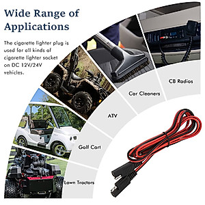 A ABIGAIL 2PCS SAE Extension Cable 10AWG SAE to SAE Quick Disconnect Wire Harness SAE Connector Solar Panel Extension Cable for Automotive RV Battery Tender Motorcycle Cars Tractor 10 Gauge 1M 3Ft