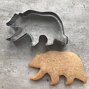 LILIAO Walking Grizzly Bear/Polar Bear Cookie Cutter - 4.6 x 2.6 inches - Woodland Animal Biscuit and Fondant Cutters - Stainless Steel