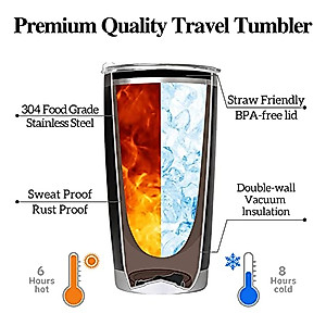 Personalized Coffee Tumbler With Picture Text Name Logo, Custom Photo 20oz Stainless Steel Tumbler With Lid And Vacuum Insulated, Personalized Coffee Travel Mug - Personalized Gifts for Women, Men