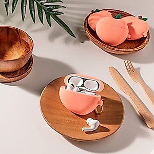 elago Compatible with AirPods Pro 2 Case, Peach 3D Design Case Compatible with AirPods Pro 2nd Generation, Keychain Included