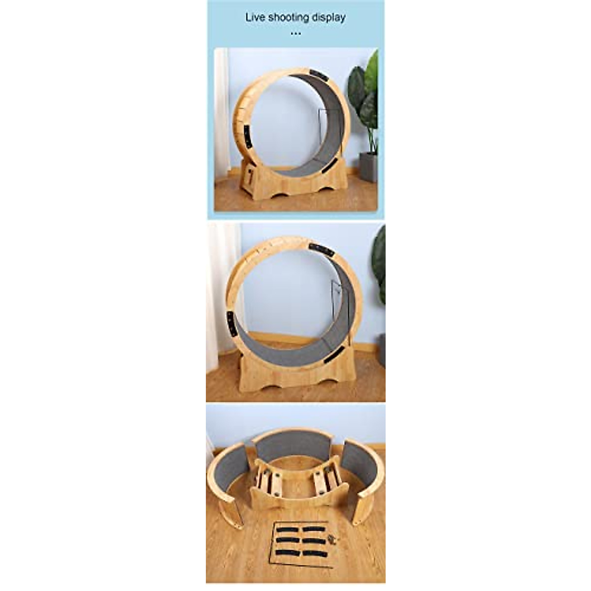 100x39x92cm Silent Pet Treadmill, Wooden Spinner Exercise Wheel Running Wheel, Cat Climbing Frame Weight Loss Device