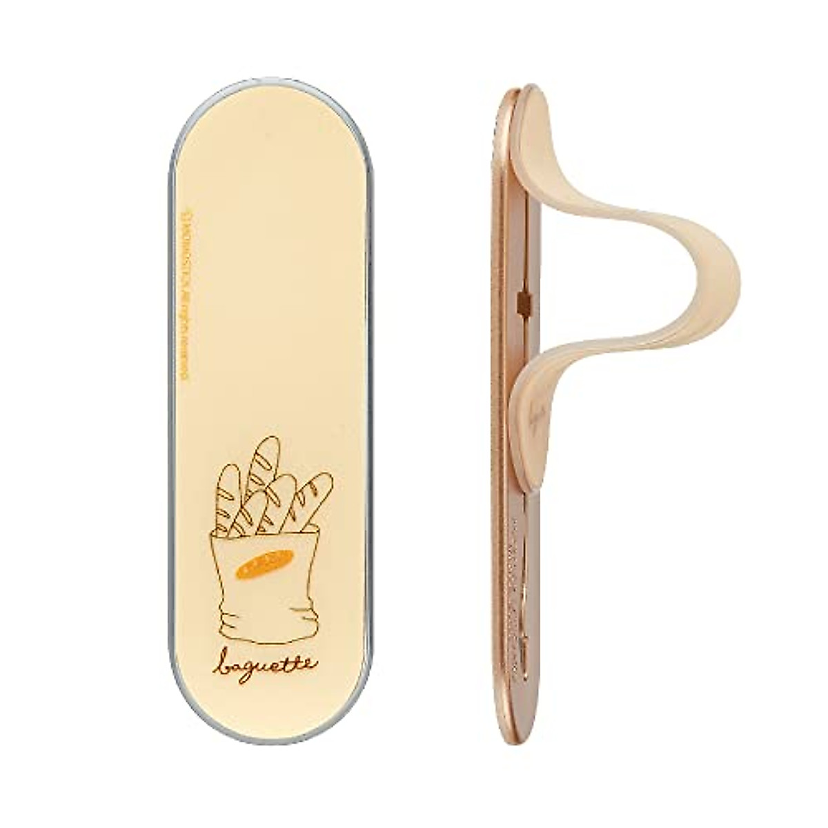 Momostick Flatstick, Cell Phone Finger Grip Strap Holder for Hand, Cell Phone Stand, New Slim Finger Loop Selfie Grip Compatible with Most Smartphones -Simple Baguette