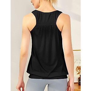 Beyove Workout Tops for Women Yoga Tank Tops Gym Shirts Workout Clothes Excerise Soft Tank Black M