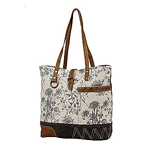 Myra Bag Dream Catcher Tote Bag Upcycled Canvas, Rug & Leather S-2539