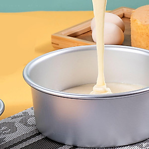 HaseM Round Cake Pan, Widely Used Nonstick Cake Pan 4 Inch Aluminum Alloy for Birthday