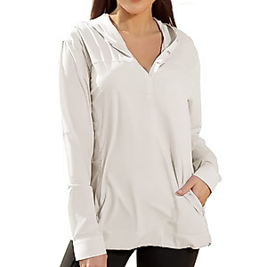 Mabove Women's UPF 50+ Sun Protective Hoodie Fall Long Sleeve Sun Shirts SPF Hiking Fishing Lightweight Shirt,Aqua Green-B-L