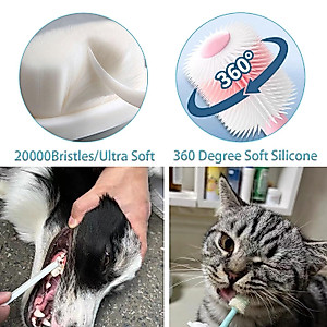 URMYONLY Dog Toothbrush, Finger Toothbrushes, 360 Degree Toothbrush, Triple Head Dog Toothbrushes, Double Head Toothbrush,Cleaning Brushes for Dog Cat Oral Dental Health 9Pack