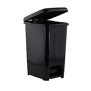 Superio Slim Pedal Trash Can, 64 Qt. Large Trash Can with Step-On Pedal, Durable Material Home and Kitchen Trash Can (Black)