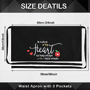 Berlune 6 Pieces Half Apron for Teachers with 3 Pockets Teacher Apron 3 Pocket Waist Apron Teacher Appreciation Gift Ideas