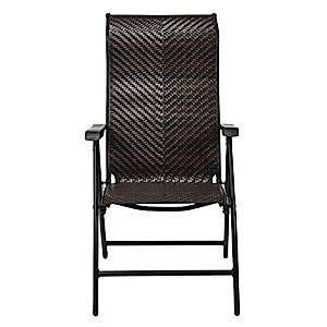 Outdoor PE Rattan Folding Lounge Chair Recliner 5 Adjustable Backrest Position Solid Steel Frame Ideal For Patio Beach Balcony Backyard Pool Side Use Perfect For Family Gathering Party Outdoor Camping