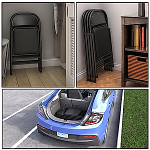 COSCO SmartFold® Fabric Folding Chair, 4-Pack, Black