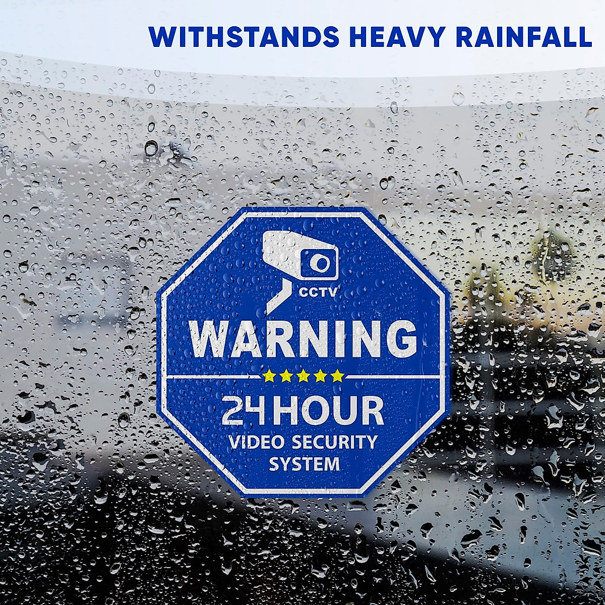 CCTV Outdoor Video Camera Security Stickers - 6Pcs CCTV Camera Video Security Camera in Use Sign Outdoor Video Surveillance Vinyl Sticker -24 Hours Warning Video Surveillance Window Security Signs