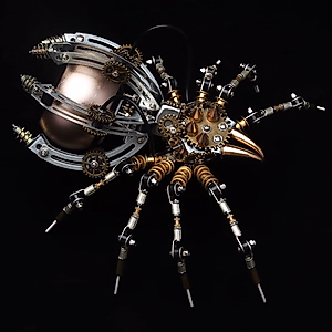 KonHaovF 3D Metal Puzzle Spider with Speaker for Adults, Assembly 3D Metal Model with Tool Kit to Build, 3D Metal Puzzle Model Building Kit Gifts for Boys Teens, Home Decor Table Ornaments