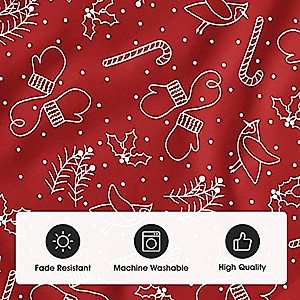 AVOIN colorlife Christmas Holly Red Berries Pet Bandana 2 Pcs, Adjustable Candy Cane Gloves Holiday Party Triangle Reversible Dog Cat Scarf for Small Medium Large Dogs