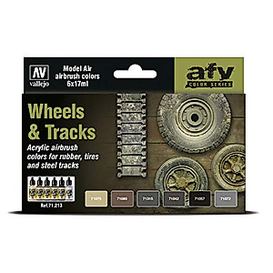 Vallejo Wheels and Tracks Model Air Set, 17 ml (Pack of 6)