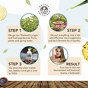 Nature Sustained Hydrating Natural Conditioner - Lemongrass Moisturizing Organic Sulfate Free Conditioner - Raw Wildcrafted Probiotic Hypoallergenic Cleansing Conditioning Wash for All Hair - 9 Oz