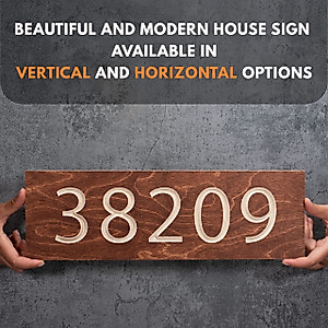 Modern House Numbers for Outside - Horizontal or Vertical Address Sign, 5 Colors, Up to 6 Digits, Address Plaque