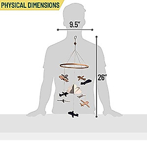 FDSF Crib Mobile Airplanes & Cloud Nursery Decoration and White, Navy, Baby Crib Mobile for