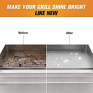 Heavy Duty Grill Scraper Stainless Steel Griddle Scraper with 5" Handle,Sturdy Food Scraper Tool Kitchen for Blackstone Grill Accessories,Outdoor Barbecue Turners Tools