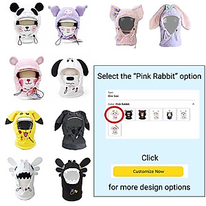 Bear Ski Balaclava Cute Animal Snowboard Face Warmer Winter Sports Hat Kawaii Snowboard Gear