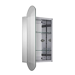 Croydex Sirena, Recessed or Surface Mount, Hang 'n' Lock Easy Installation Medicine Cabinet, 16W x 26H, Aluminum