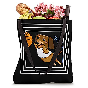 Dog playing Basketball Tote Bag