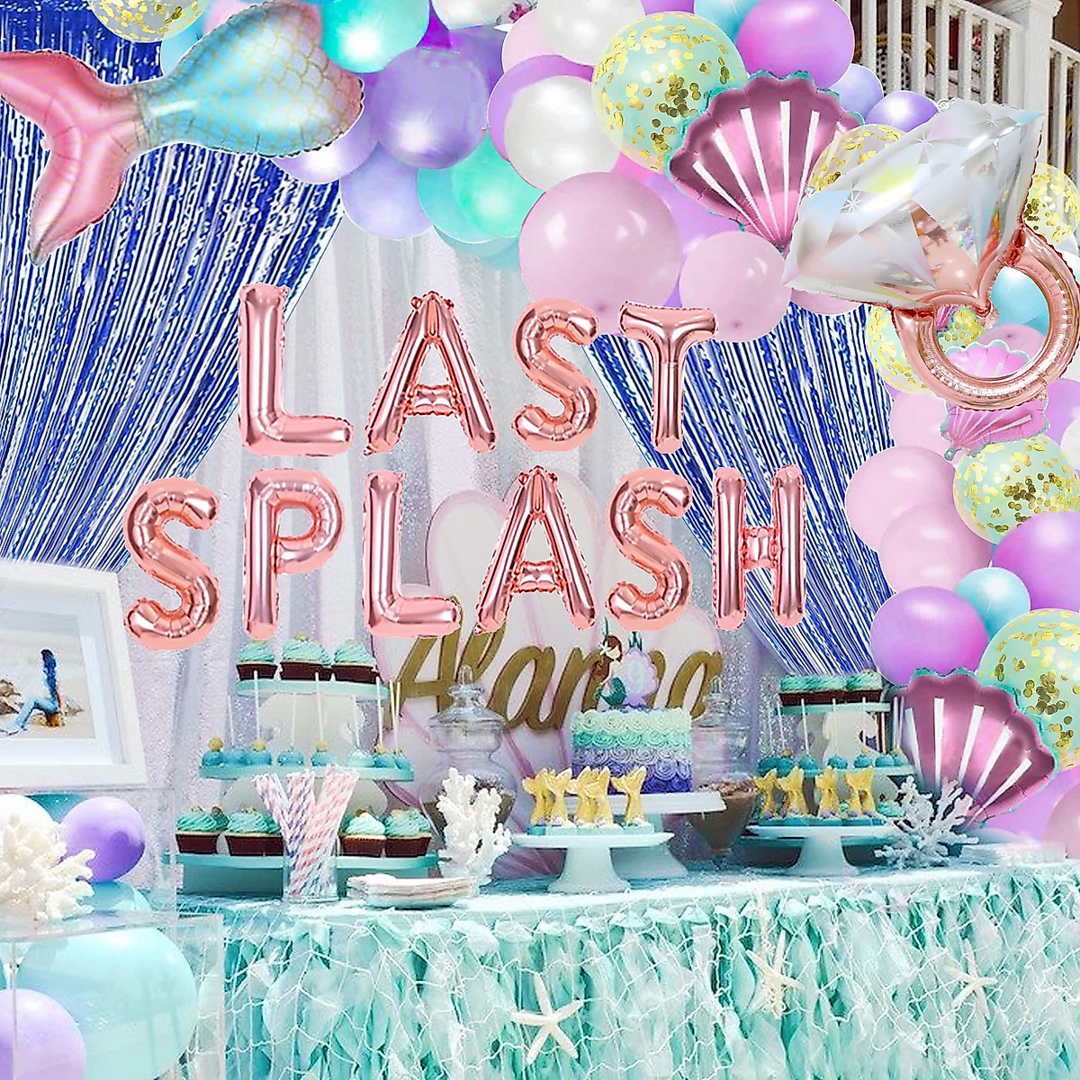 LaVenty 98 PCS Luxury Last Splash Balloons Mermaid Bachelorette Party Decorations Last Splash Bachelorette Party Decoration Mermaid Bridal Shower Party Supplies Last Splash Party Favors