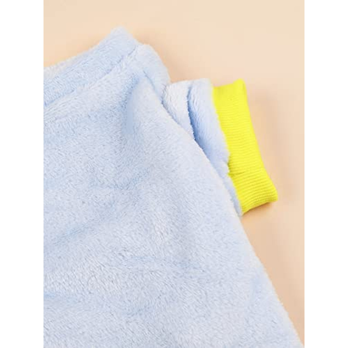 QWINEE 2Pcs Dog Plush Sweatshirt with Hat Set Lovely Dog Shirt Costume for Puppy Small Medium Dogs Kitten Cats Blue M