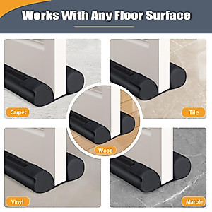 BlissTrends Door Draft Stopper Covers Gaps up to 2", Draft Stopper for Bottom of Door Soundproof, Windproof, Dustproof, Block Light, Insect Resistant, Under Door Draft Stopper 36 Inch (Black)