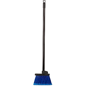 Carlisle FoodService Products CFS 3685914 Duo-Sweep Metal Threaded Handle Flagged Lobby Broom, Polypropylene Bristles, 4" Trim x 7-1/2" Width Bristle, 30" Handle, 36" Overall Length, Blue
