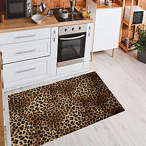 Leopard Print Home Office Rug 1.5x2.5ft/18x30in/45x75cm Soft Modern Indoor Shaggy Area Rug for Bedroom Livingroom Dorm Room - Luxurious and Plush Rug for Ultimate Comfort