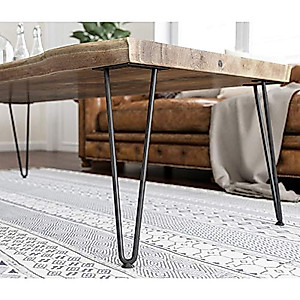 SMARTSTANDARD 16" Hairpin Furniture Legs, Metal Home DIY Projects for Nightstand, Coffee Table, Desk, etc with Rubber Floor Protectors Black 4PCS