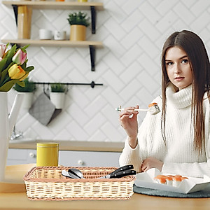 Cabilock Plastic Fork 1pc Cutlery Basket Wicker Cutlery Box Shelf Supports