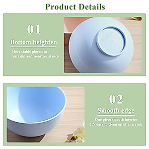 Berglander 26 oz Plastic Bowls Set of 8 Colors, Reusable and Sturdy Unbreakable Bowl for Soup,RSet of 8 Colorsamen, Popcorn,Salad, Drop Resistant Dinnerware BPA Free, Microwave Safe Dishwasher Safe