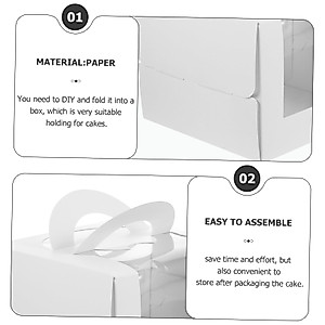 NOLITOY Handheld Cake Carrier Box 10pcs Cake Packing Boxes for Wedding Birthday