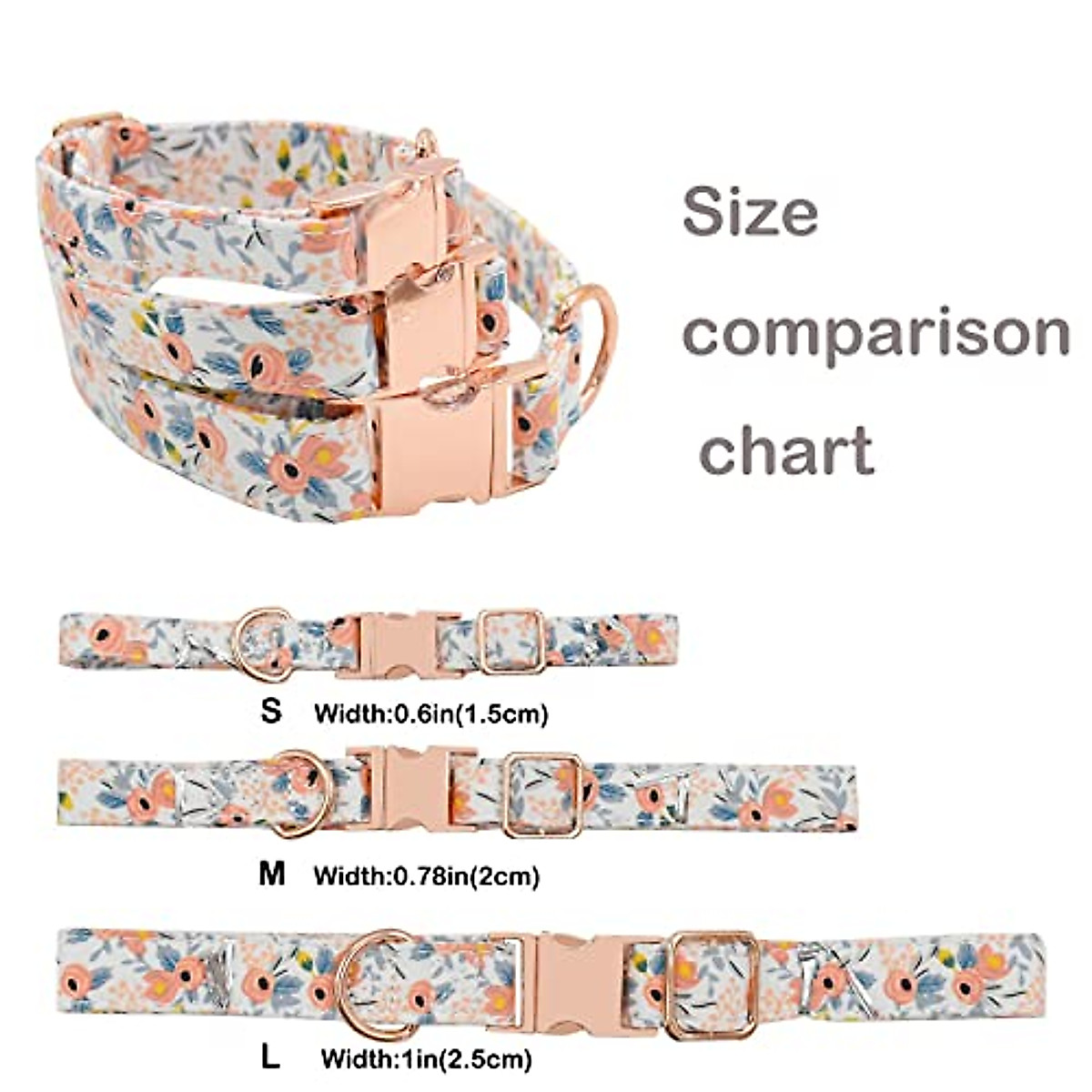 Metal Buckle Dog Collar, Durable Adjustable Dog Collar Soft for Small Medium Large Dogs (S(10-14in), Flower3)