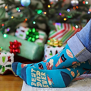 Best Dad Ever Socks - Funny Novelty Gift for Dads and Grandpas for Father's Day and Christmas Stocking Stuffers