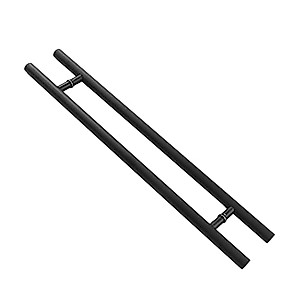 Interior Exterior Door Pull Push, Ergonomic Design Black Push Pull Door Handle Comfortable Grip for Barn