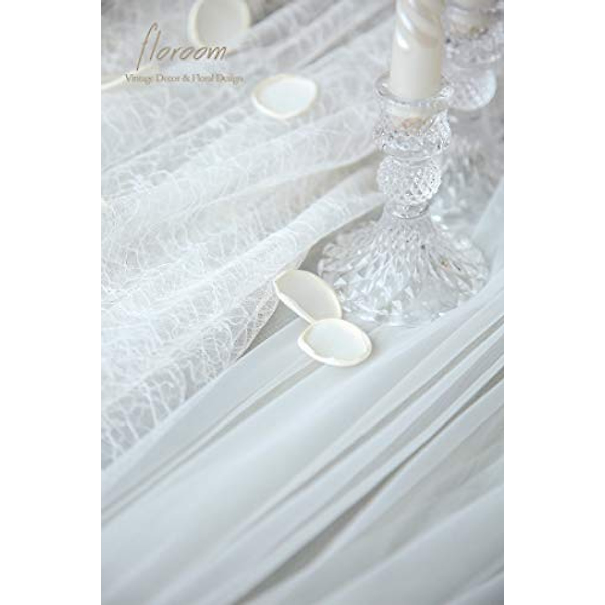 Floroom 300pcs Silk Rose Petals Ivory Flower Petals for Wedding Flower Girl Basket White Aisle Scatter Dinner Table Centerpieces Party Confetti Bridal Shower Romantic Night Decoration