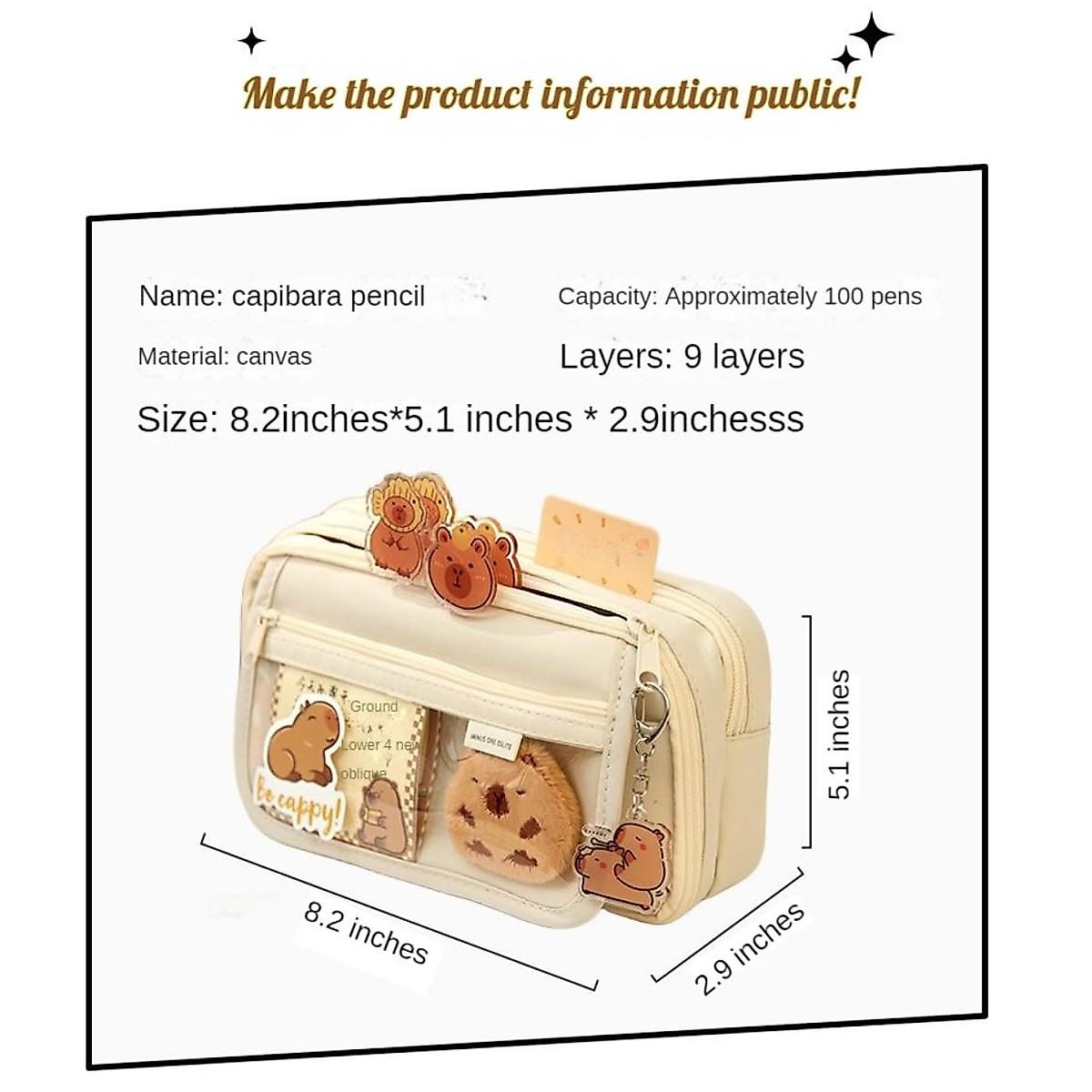 COPAMVR Pencil Case Large Capacity Pencil Pouch Aesthetic with Multi-Pieces Ultimate Organizer Kit: Spacious & Chic Pouch with Premium Assorted Essentials (Brown-B set), PB9587