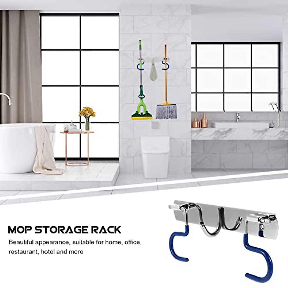 Angoily Mop Broom Holder garage tool organizer mop broom holder organizer mops rakes holder Wall Mounted S