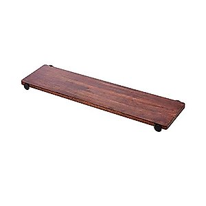 Coral Flower Floating Shelves for Wall Mounted, Rustic Wood Wall Storage Shelve for Home-office Decor, Bedroom, Bathroom, Livingroom, Kitchen, Brown, 31 inches