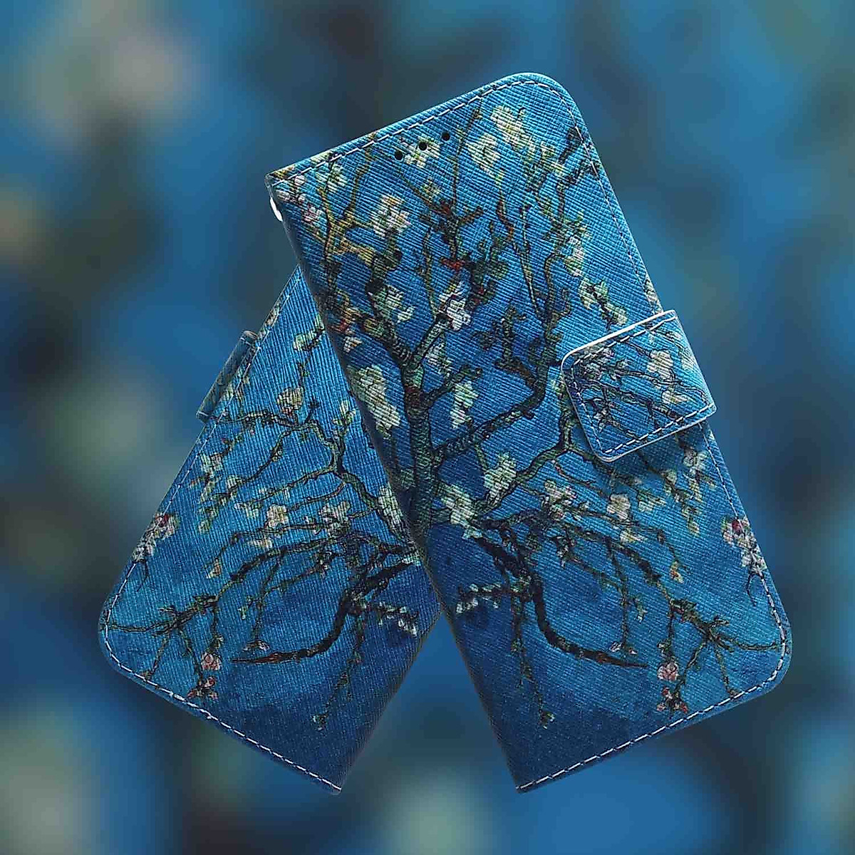 YOUKABEI MojieRy Phone Cover Wallet Folio Case for Samsung Galaxy A40, Premium PU Leather Slim Fit Cover for Galaxy A40, 2 Card Slots, Nice Cover, Apricot Flower