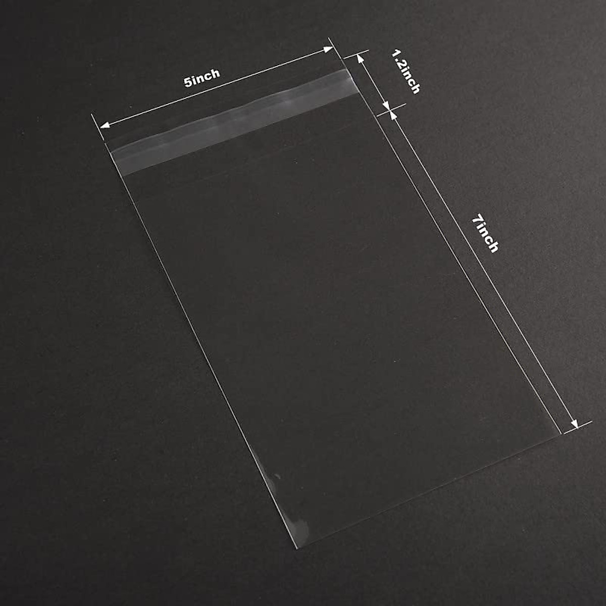 FgfAk 200 Pcs 5x7 Inches Clear Resealable Cello/Cellophane Treat Bags Good for Pastry,Bakery,Cookie, Soap,Candy and Dessert