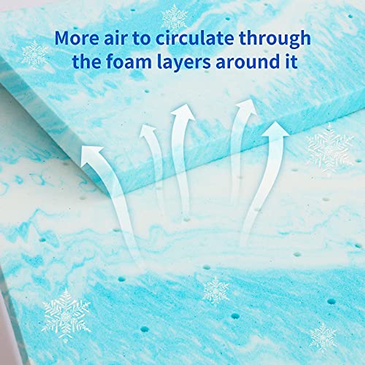 Vyfipt 4 Inch Cooling Gel Memory Foam Mattress Topper,Queen Size,Pressure Relief,Bed in A Box,CertiPUR-US Certified