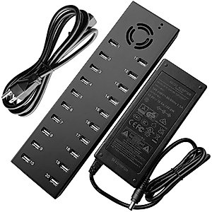 UHPPOTE Industrial Grade 20 Port USB2.0 Hub Charger Data Sync and Charging Station
