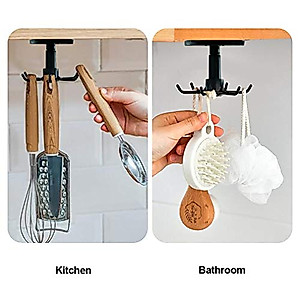 Under Cabinet Utensil Holder Hanger Hook for Kitchen and Bathroom 2 Pack